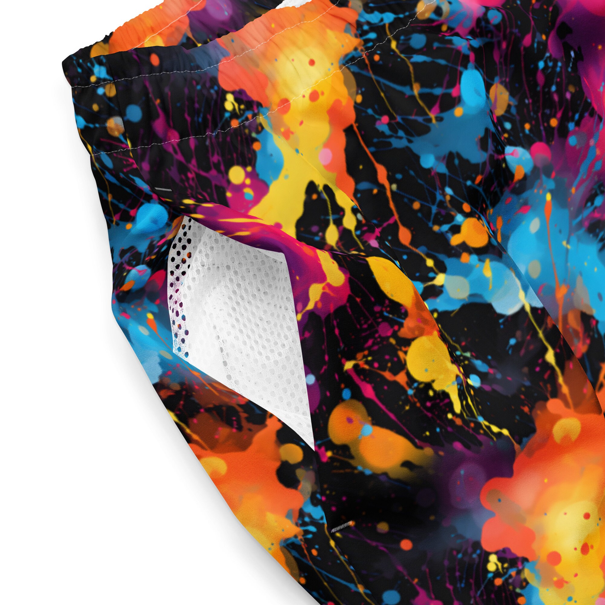 Neon Paint Splatter Men's Swim Trunks - Etsy