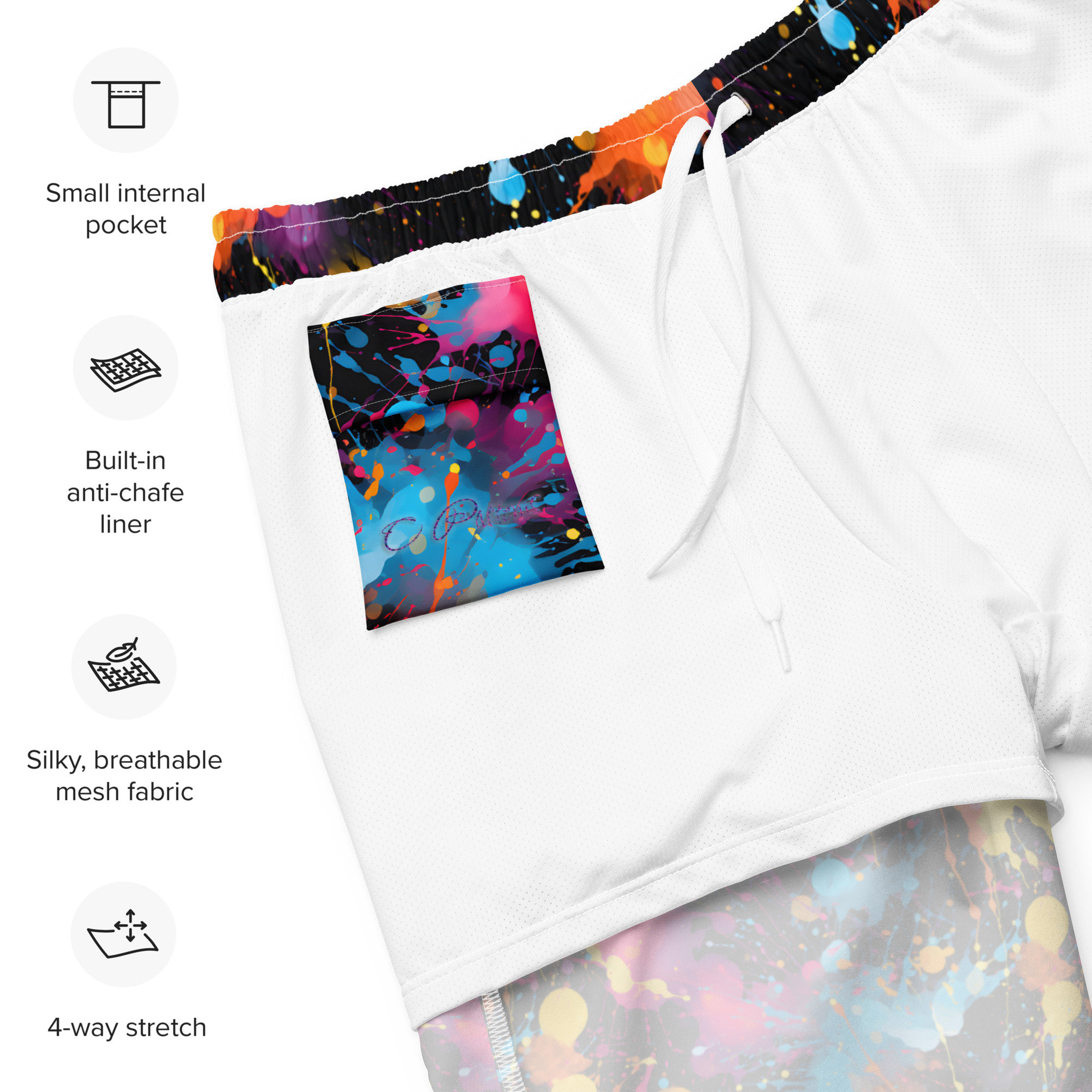 Neon Paint Splatter Men's Swim Trunks - Etsy
