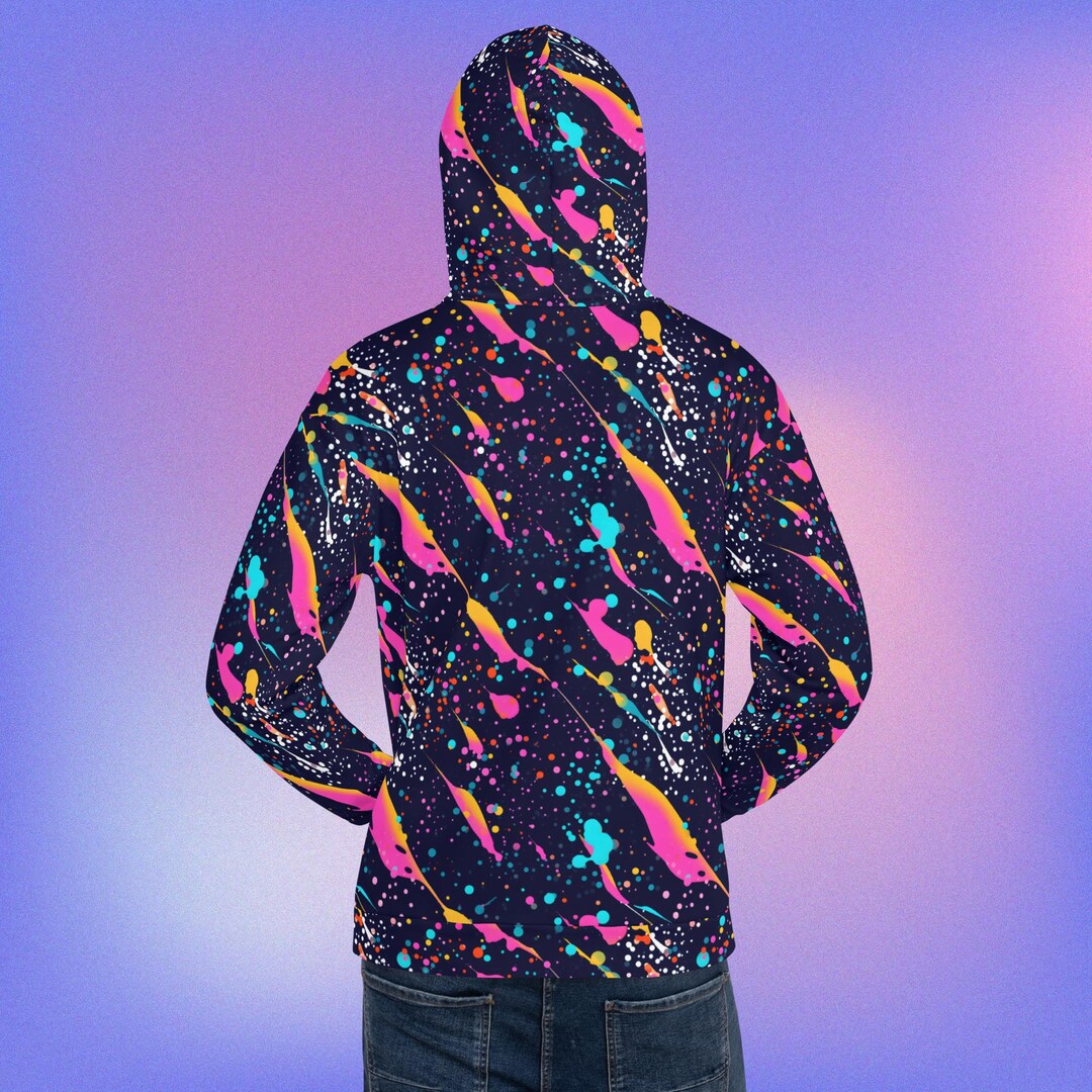 Paint Splatter Pattern Hoodie, Unisex - Etsy