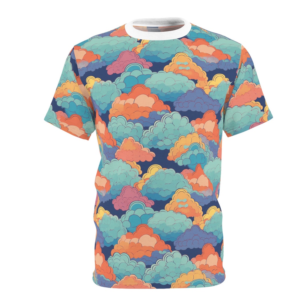 Original Design Cool Colorful Clouds Texture Print T-shirt, Unisex Cut ...