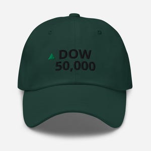 Dow 50,000 Hat With Custom Embroidery on Back - Personalized Stock ...