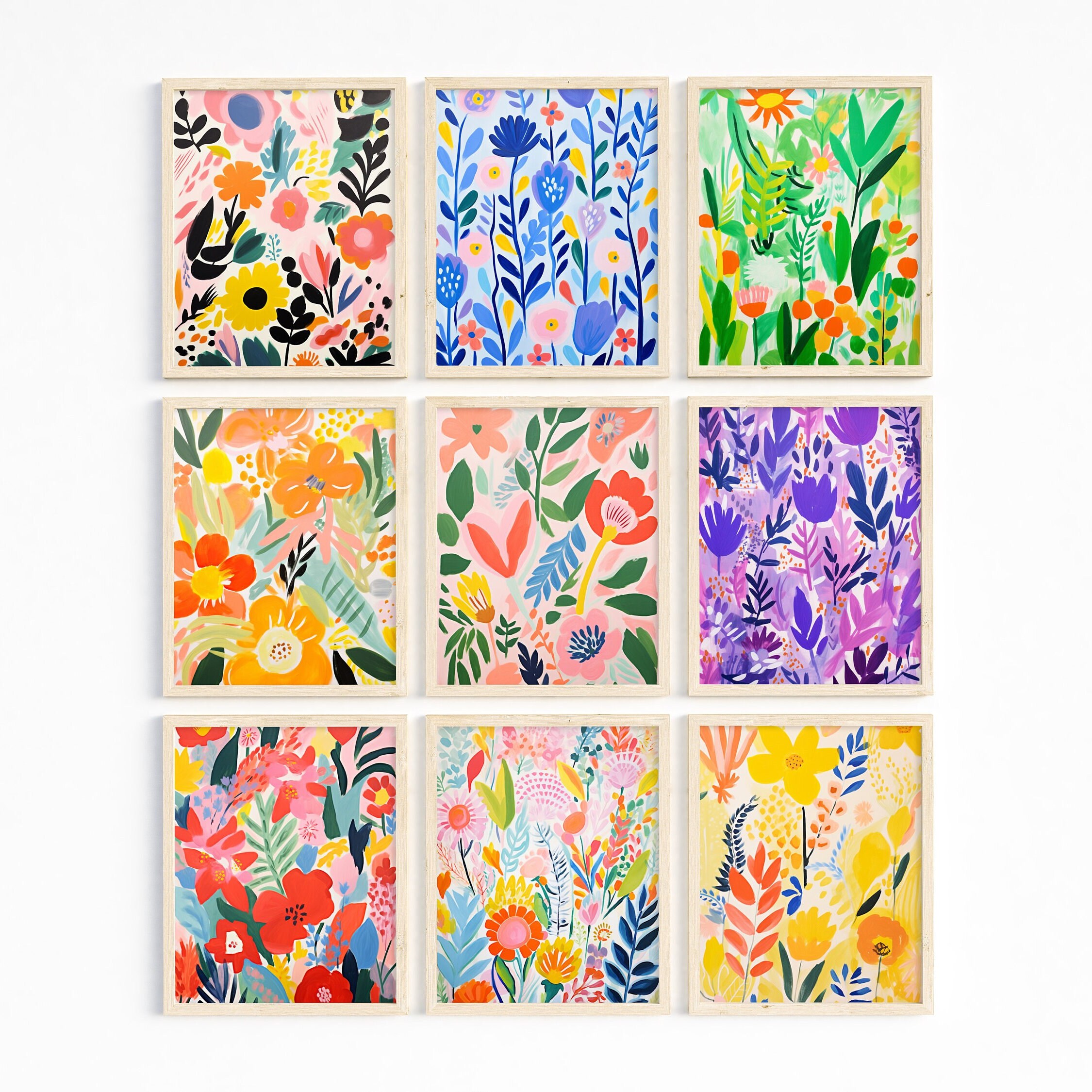 Spring Printable Floral Set of Color Prints Spring Flowers Botanical ...