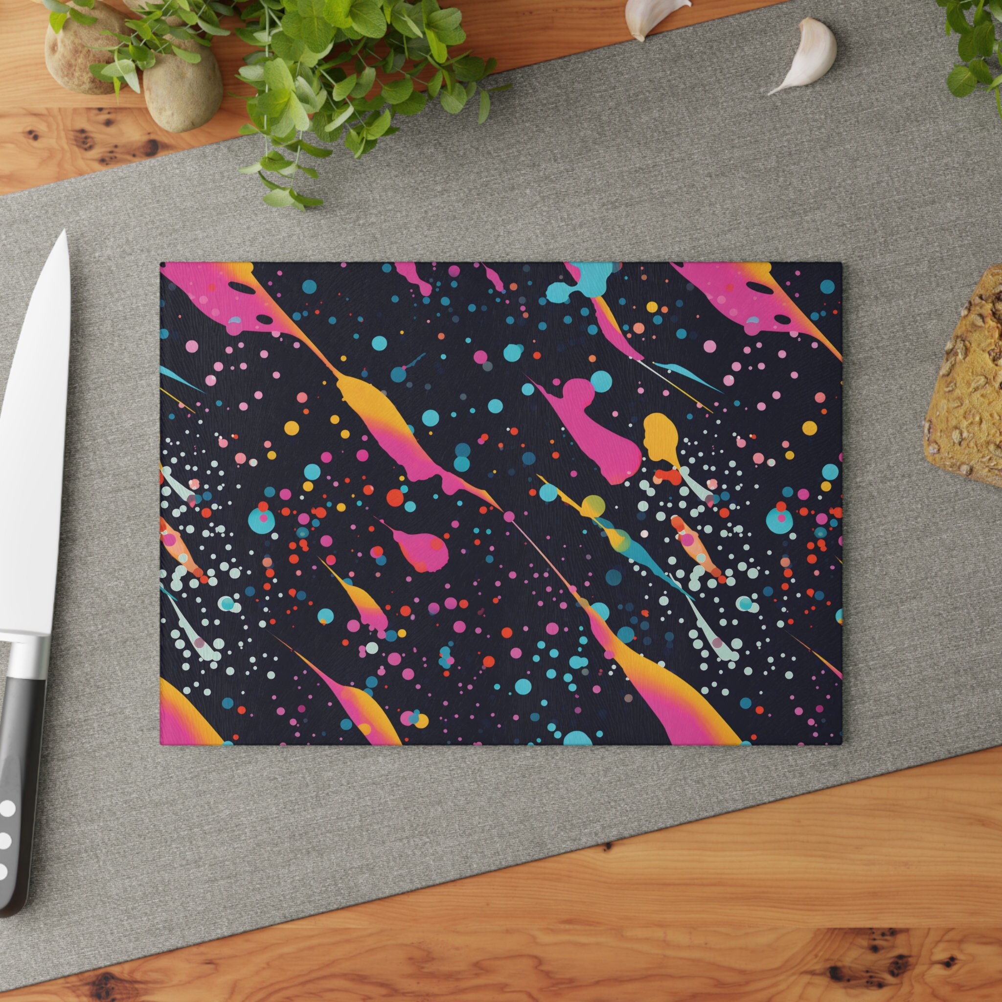 Artistic Paint Splatter Glass Cutting Board - Etsy