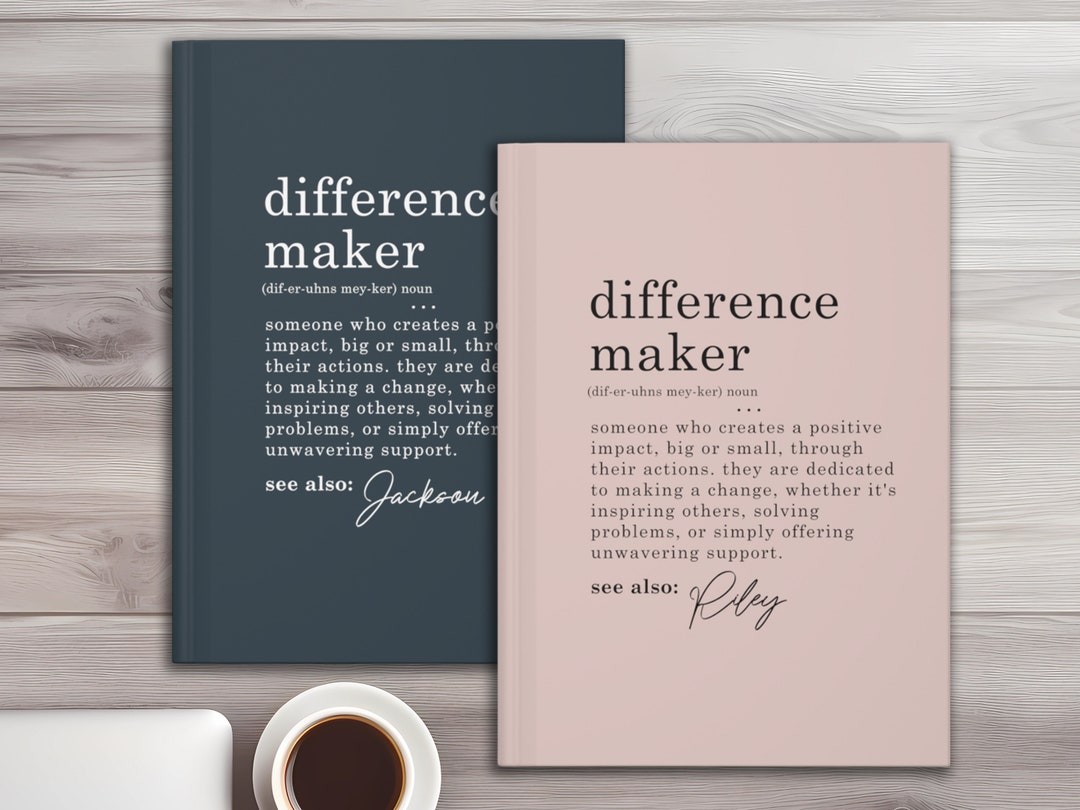 Difference Maker Gift Personalized Journal Difference Maker Definition Journal Custom Definition ...