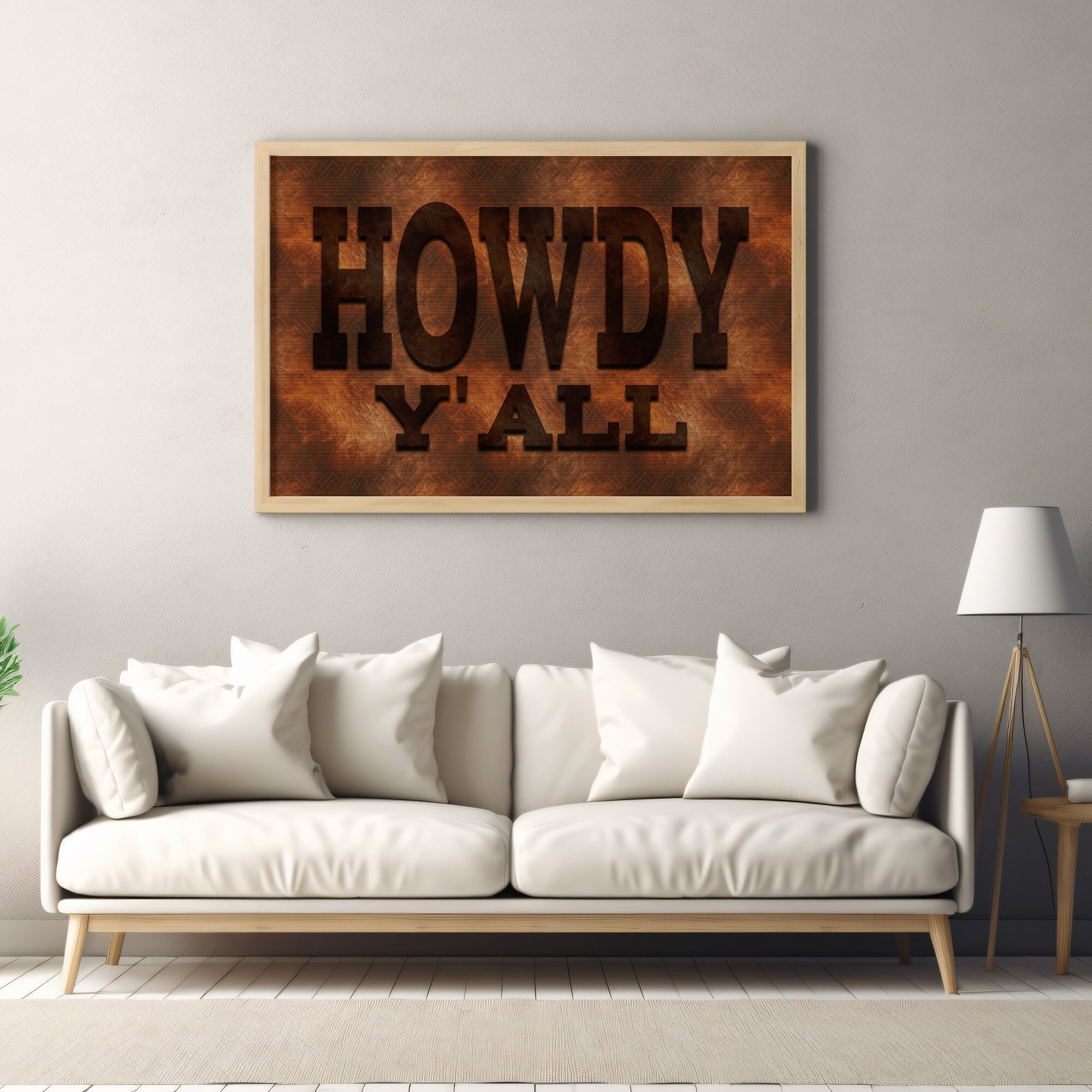 Rustic Howdy Y'all Typography Art Print: Western, Ranch House, and ...