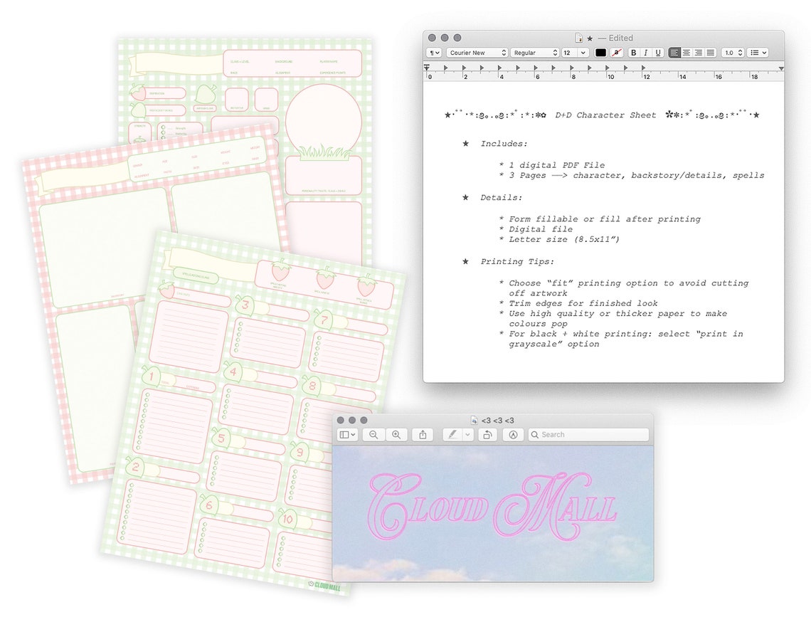 Picnic Character Sheet — D&D 5e — Fillable + Printable PDF - Etsy