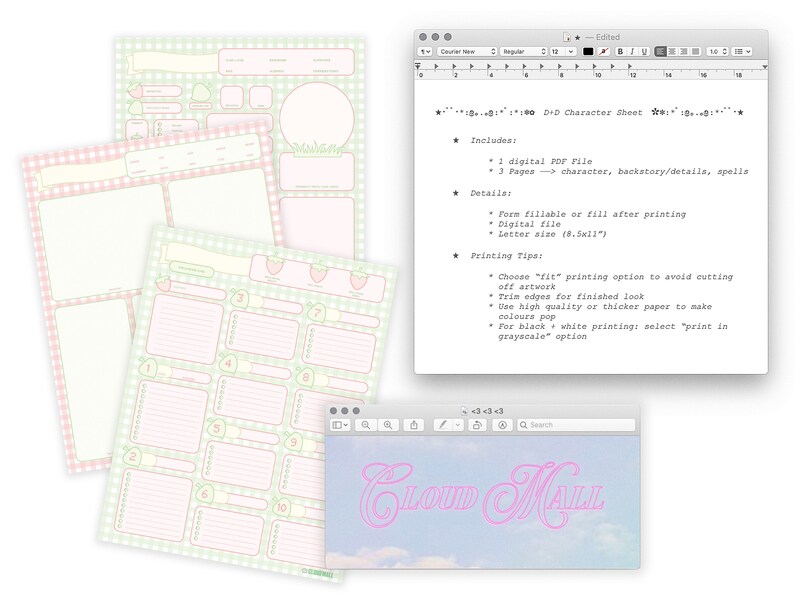Picnic Character Sheet — D&D 5e — Fillable + Printable PDF - Etsy