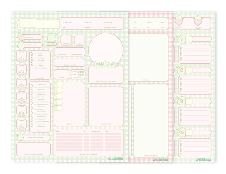 Picnic Character Sheet — D&D 5e — Fillable + Printable PDF - Etsy