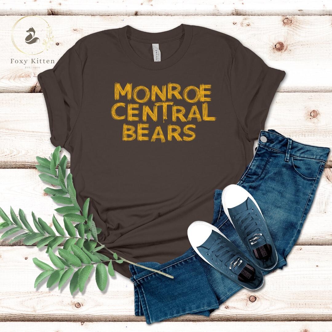 Monroe Central Bears T-shirt, Spirit Wear, Bear Pride, School Mascot ...