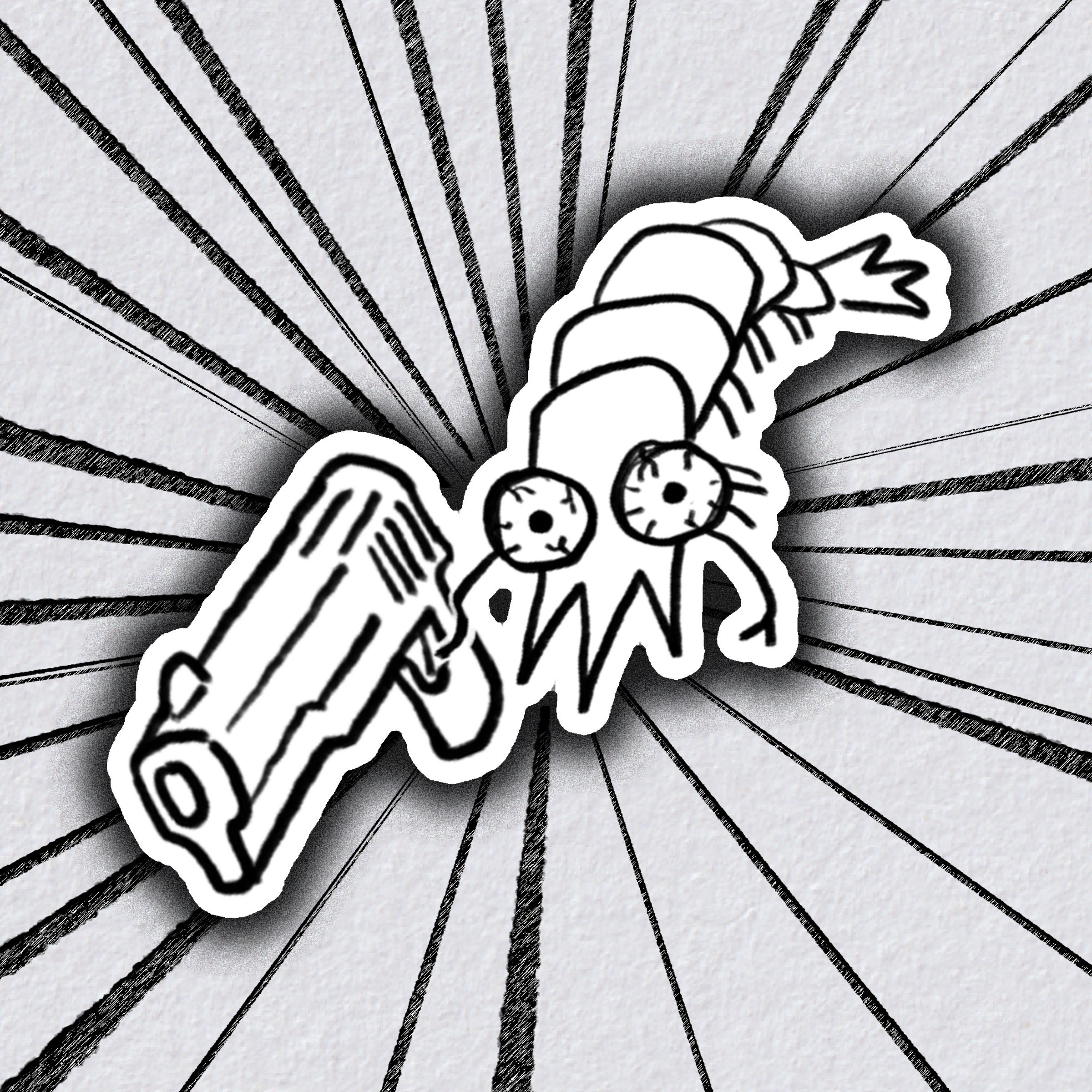 PISTOL SKRIMP: Shrimp Sticker, Kiss-cut Vinyl Decal, Perfect Gift for ...