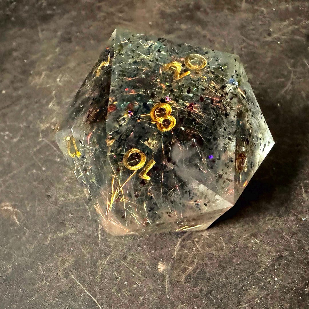 Handmade Resin Chonk D20, “synapses”, 40mm Mega Chonk D20, Dice for Dnd ...