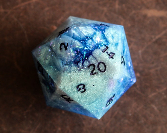 Handmade Resin Chonk D20, deep End, 40mm Mega Chonk D20, Dice for Dnd ...