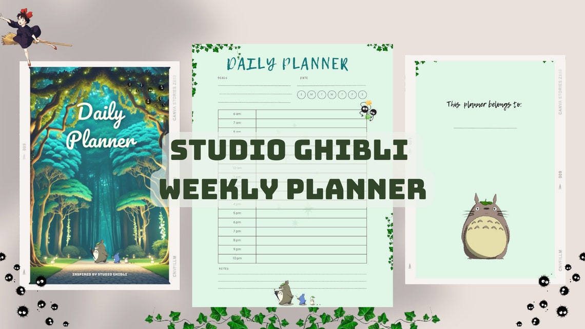 Studio Ghibli Inspired Digital Weekly Planner Undated Weekly Digital ...