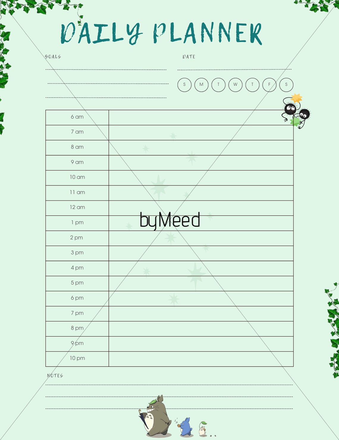 Studio Ghibli Inspired Digital Weekly Planner Undated Weekly Digital ...