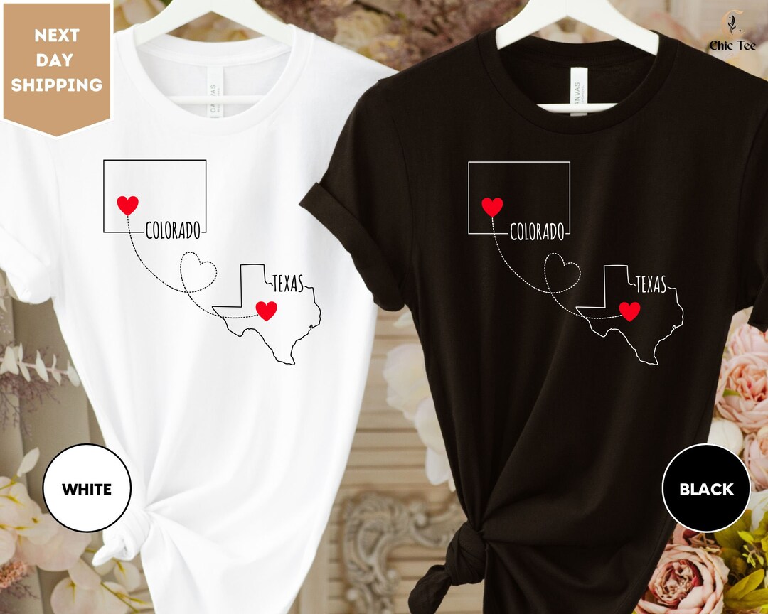 Custom Long Distance Relationship Shirt, State to State, Best Friends ...