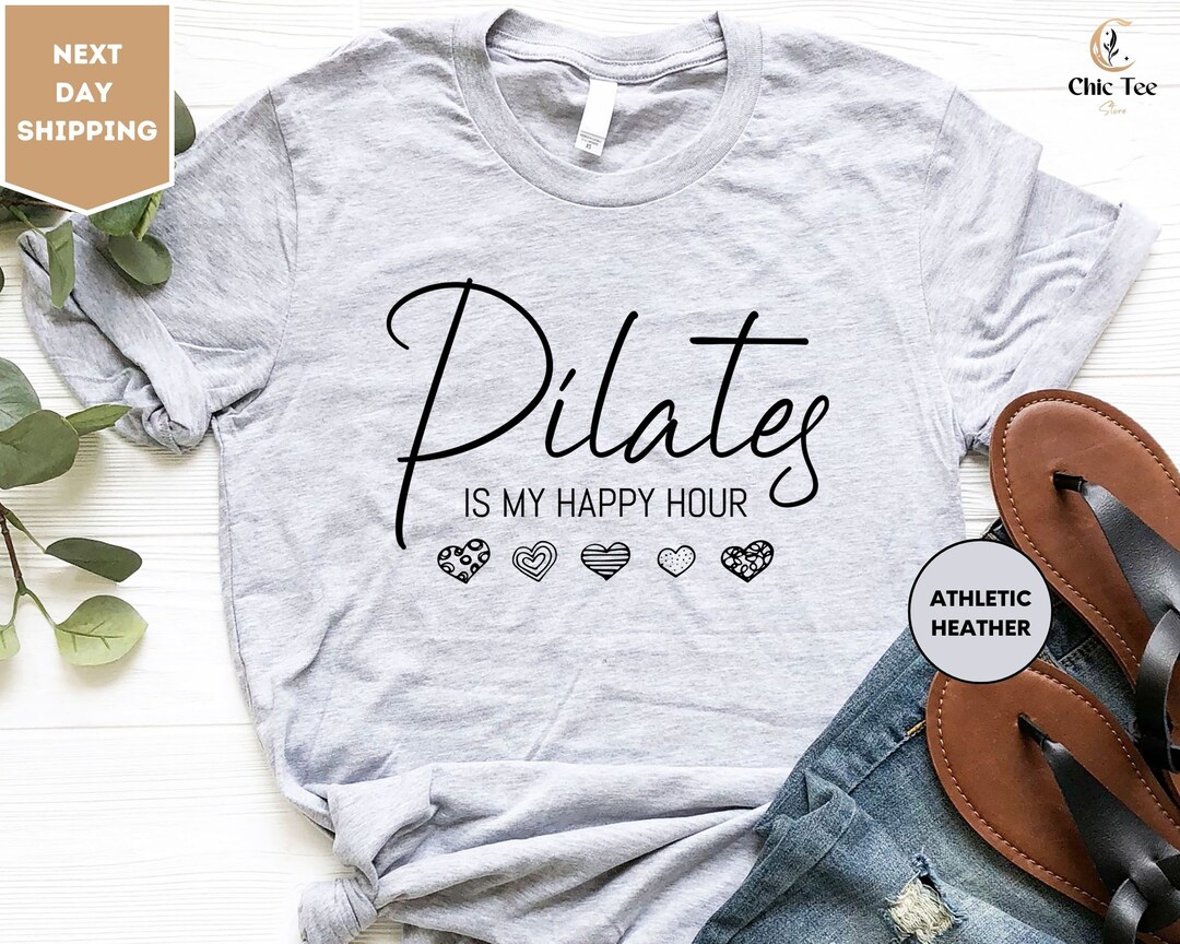 Pilates is My Happy Hour Shirt, Pilates T-shirt, Gym Shirt, Pilates ...