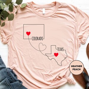 Custom Long Distance Relationship Shirt, State to State, Best Friends ...