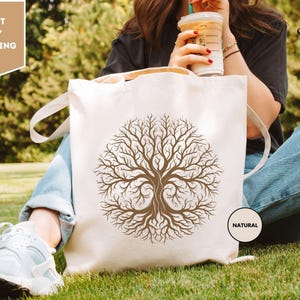 Tree Tote Bag, Tote Bag, Pine Tree Shoulder Bag, Nature Lover Tote Bag ...