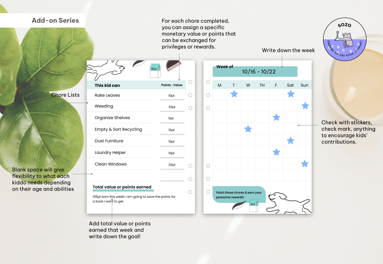 A5 Dog-themed Chore Chart Sheets Printable Kids' Reward - Etsy