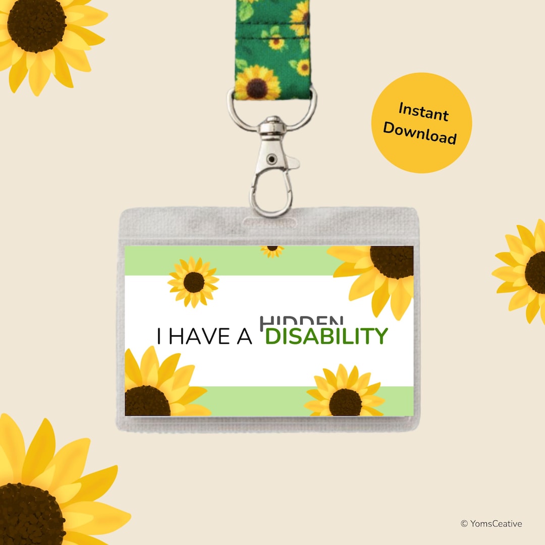 Sunflower Hidden Disability ID Card for Neurodivergents, ADHD, Autism ...