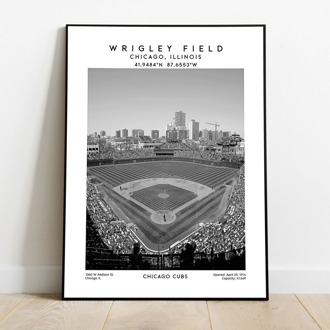 Wrigley Field Poster Chicago Cubs Stadium Print MLB Lovers Baseball ...