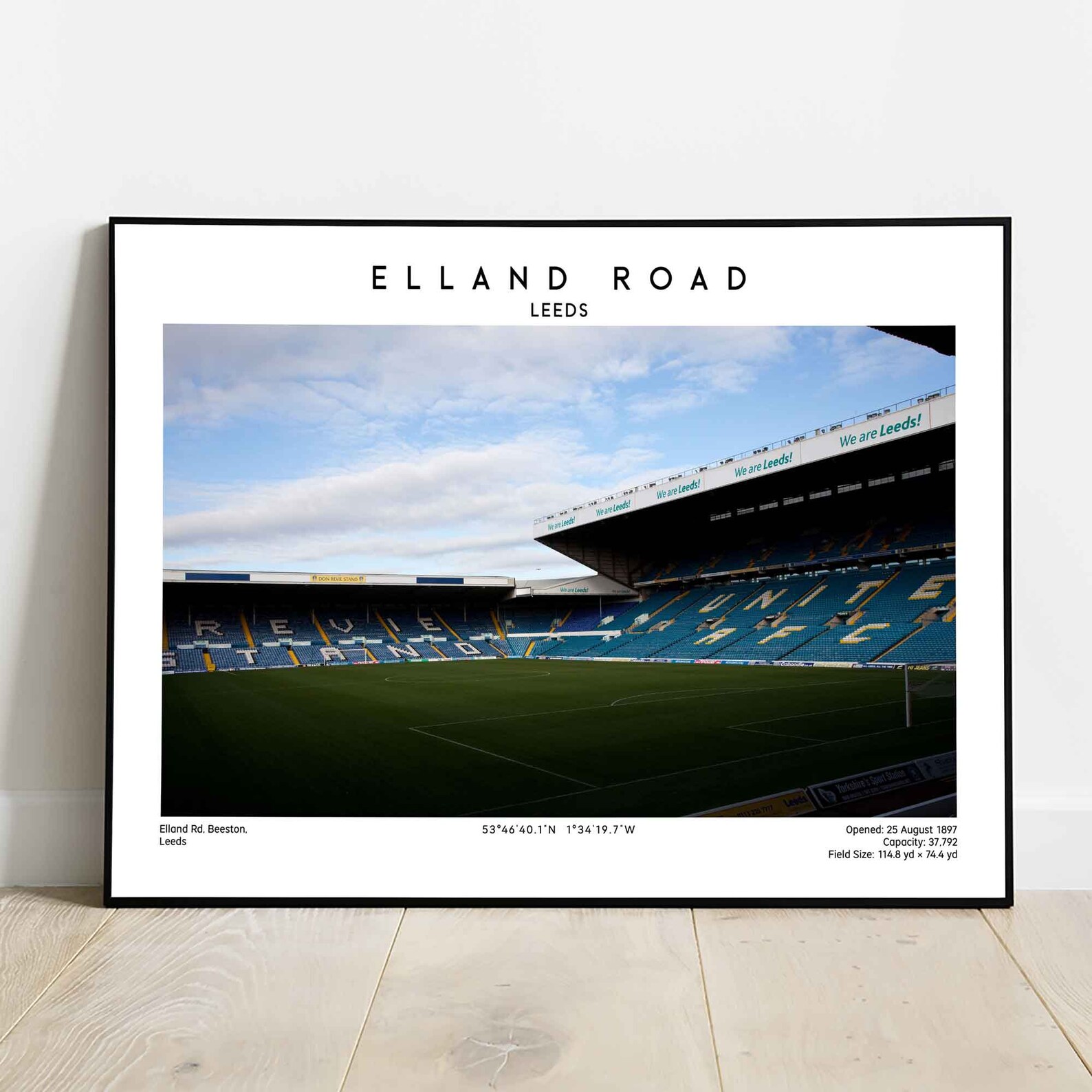 Elland Road Print, Leeds Football Stadion Poster, Fußball Kunst ...