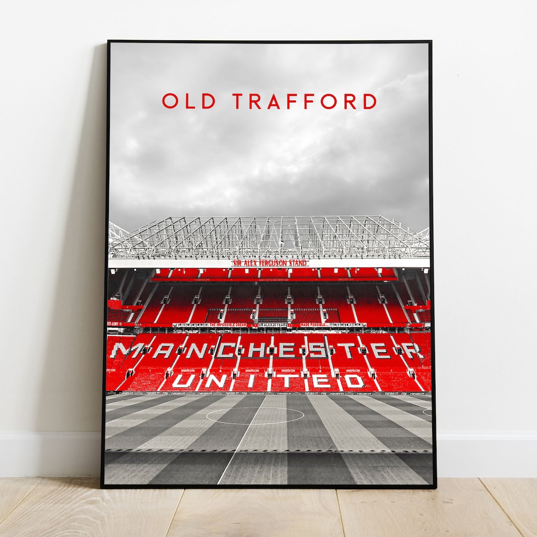 Old Trafford Wall Art Poster, Manchester Print, United, Football ...