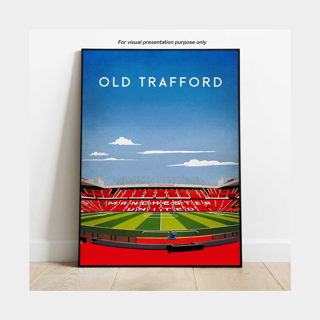 Old Trafford Stadium Poster Print Manchester Fans Gift Football Fans ...