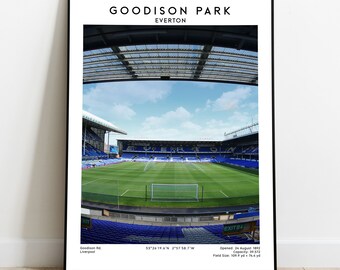 Everton Goodison Park Print Everton Poster Everton Gift Print Wall Art ...