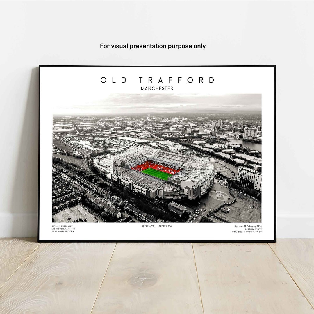 Old Trafford Print, Manchester Poster, Football Art, United Print ...