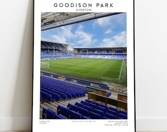 Everton Goodison Park Print Everton Poster Everton Gift Print Wall Art ...