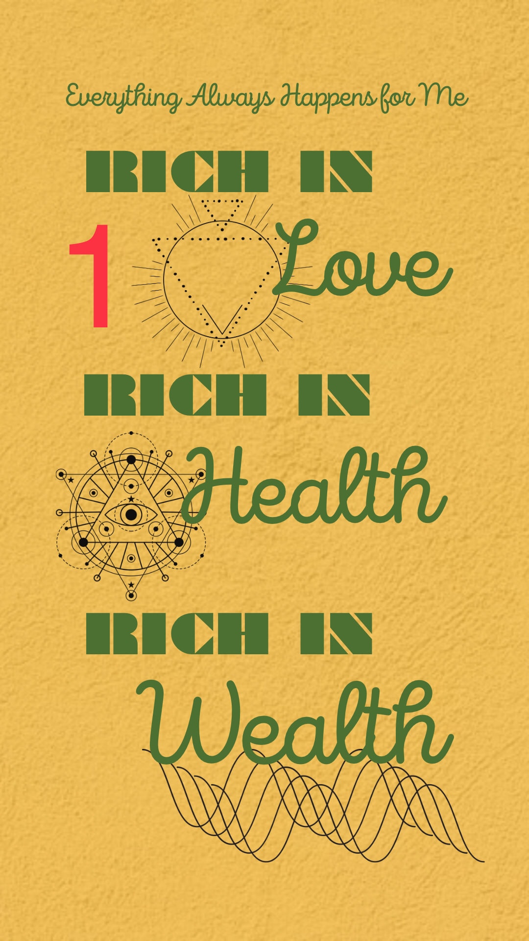 Manifestation Wallpaper Digital Download Yellow and Green Manifest ...