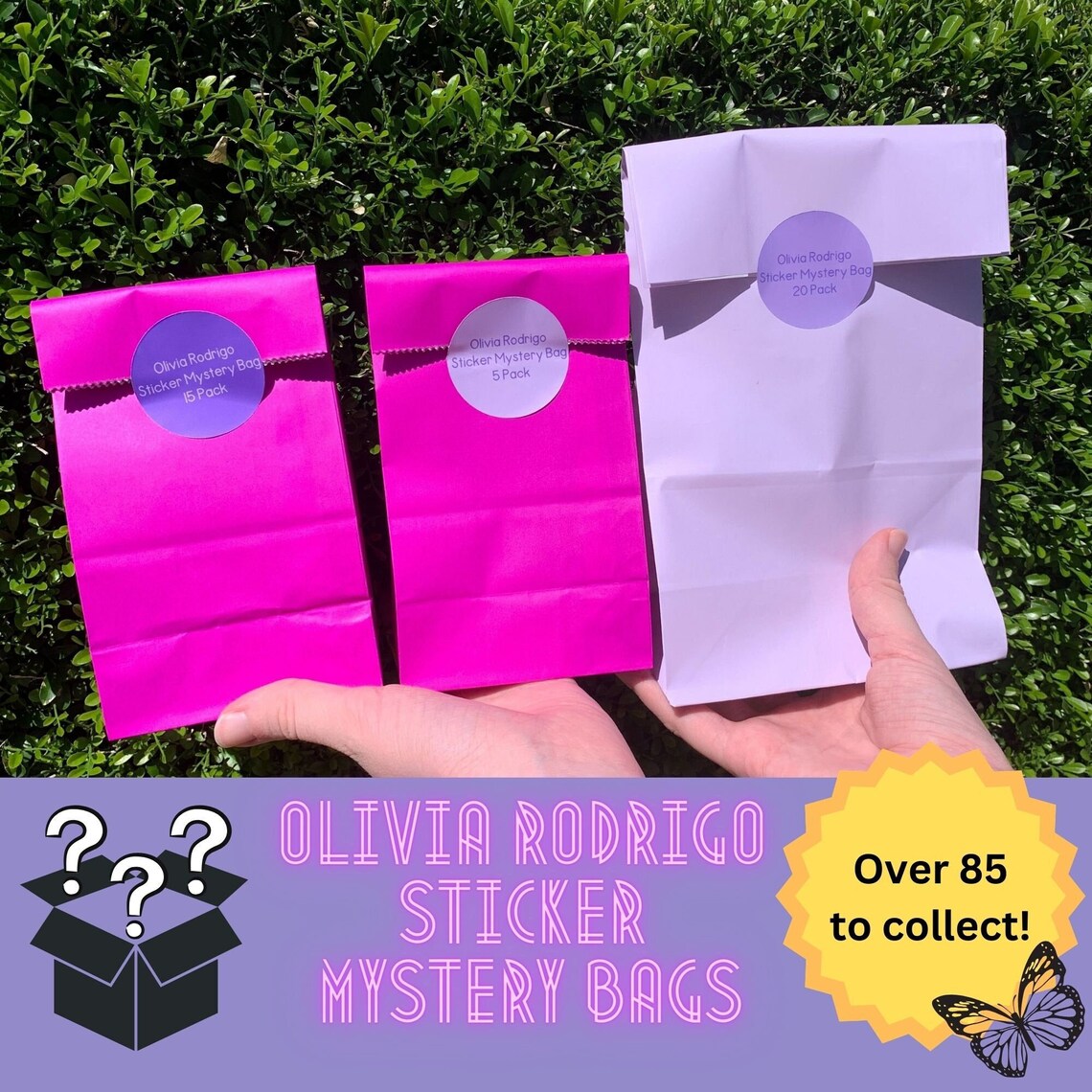 Olivia Rodrigo Mystery Sticker Bags Mystery Box, Mystery Bags, Stickers ...