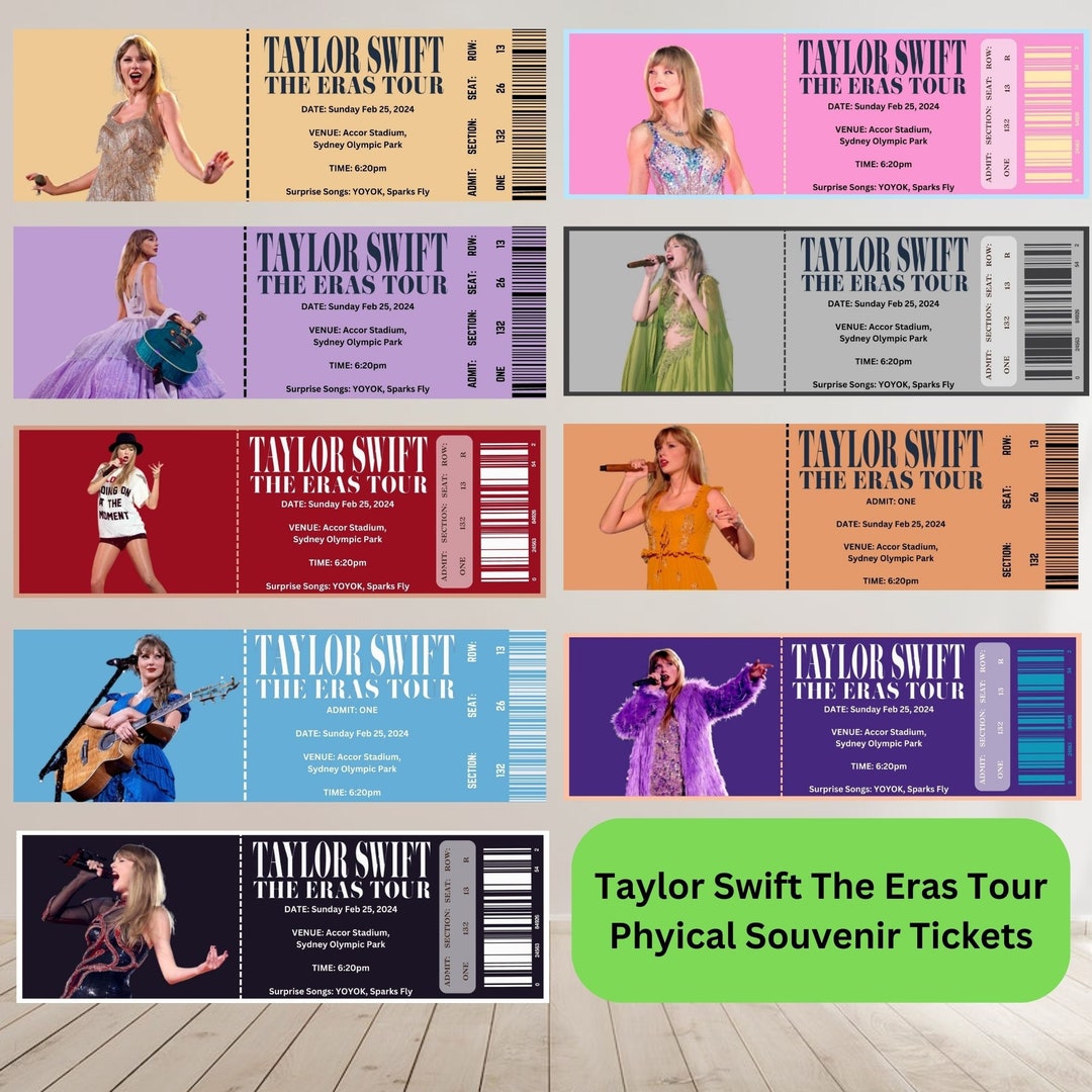 Taylor Swift the Eras Tour Physical Souvenir Tickets Era Specific ...