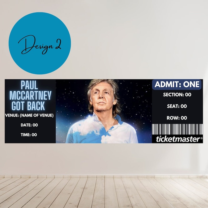 Unofficial Paul Mccartney Got Back Souvenir Tickets - Etsy Australia