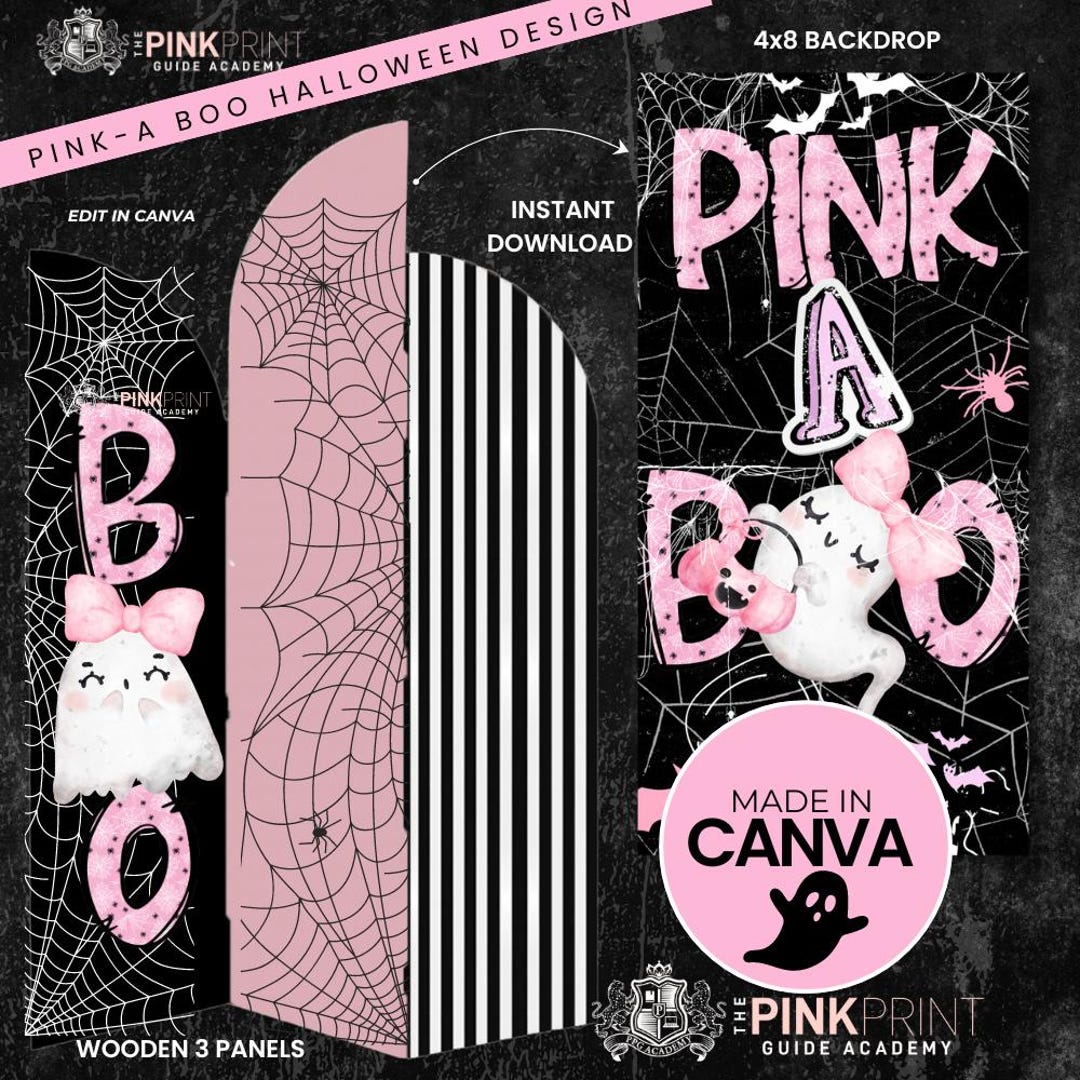 Pink-a-boo Panel Backdrop Design Template| Halloween | Design Template ...