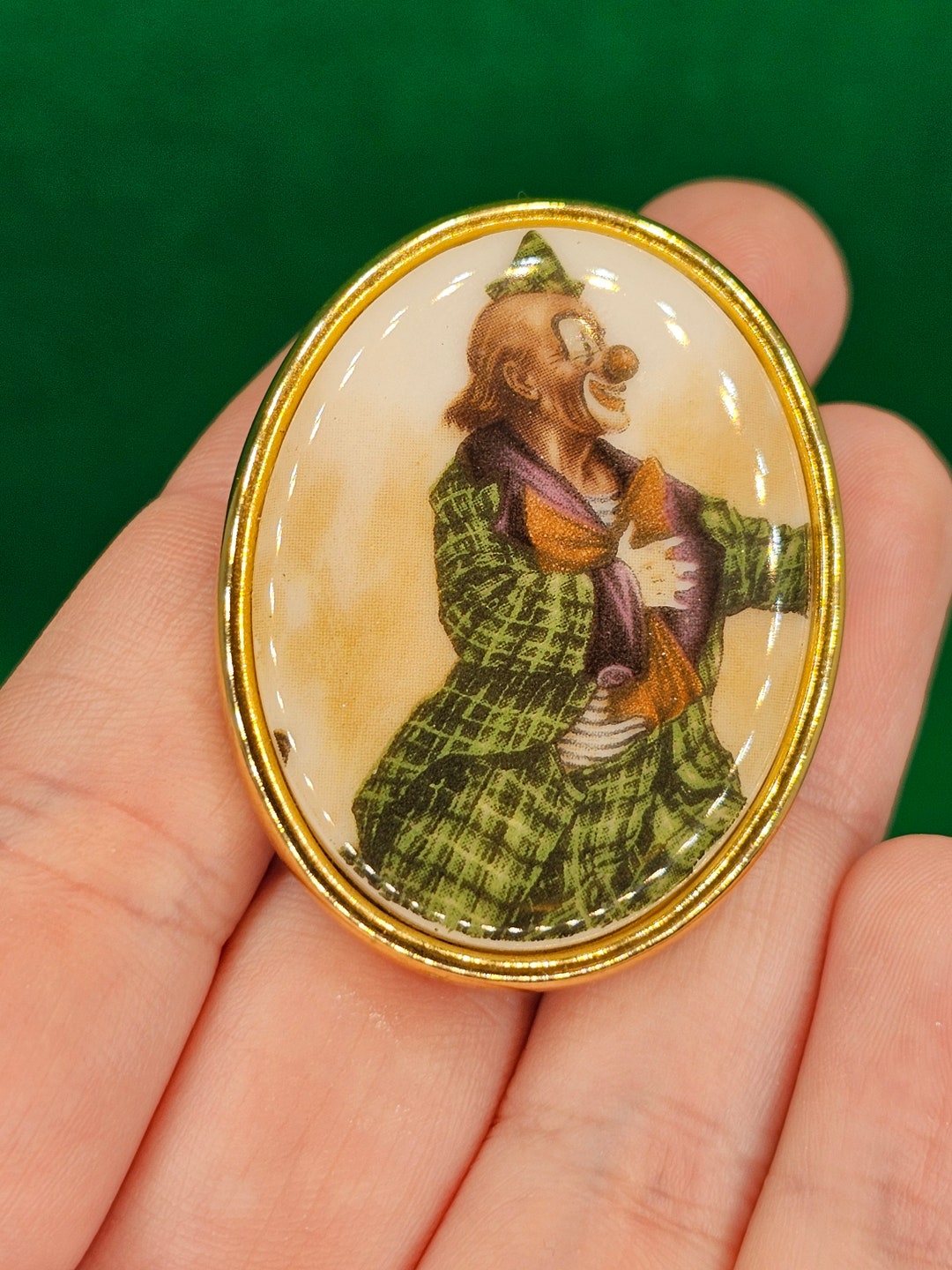 Darling Vintage Clown Portrait Brooch - Etsy