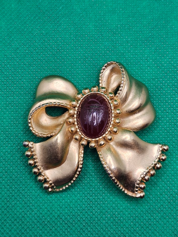 Vintage Erwin Pearl Scarab Brooch - Gem