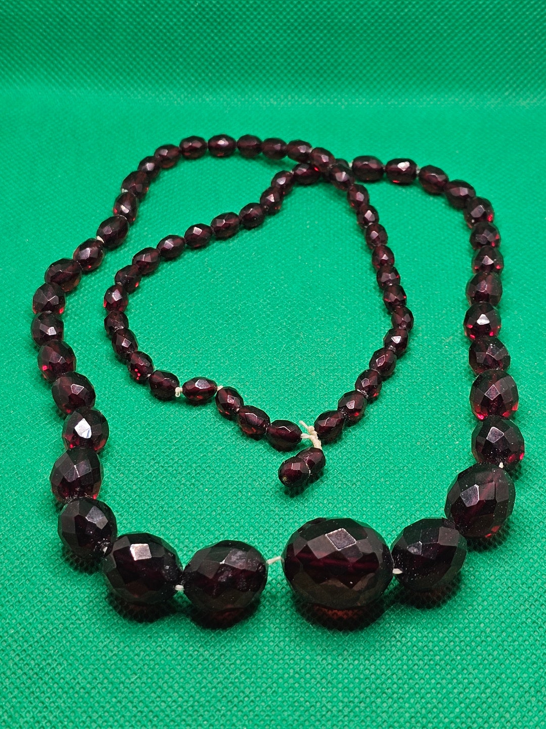 Stunning Rare Vintage Red Bakelite Beaded Necklace - Etsy