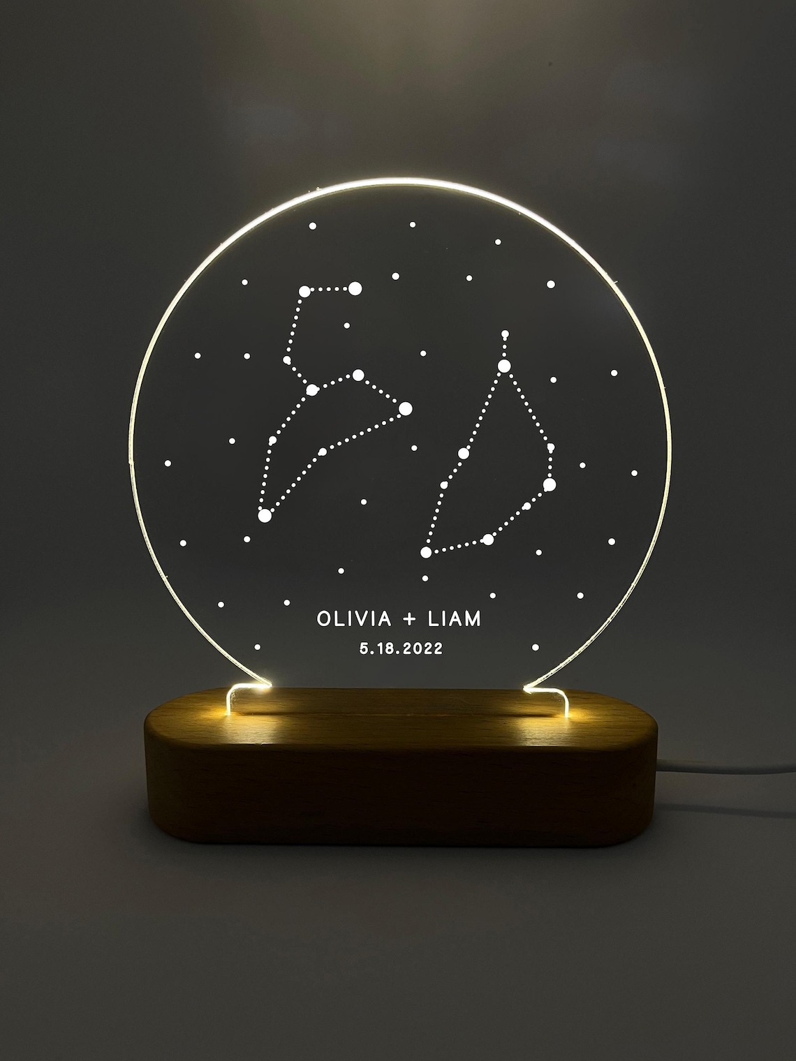 Personalized Zodiac LED Light • Couples Gift • Anniversary Gift ...