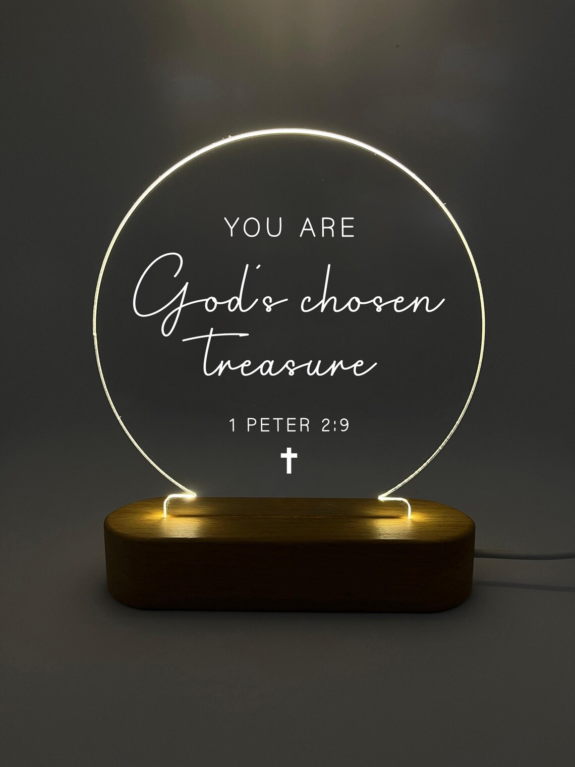 Custom Bible Verse LED Light: Personalized Christian Gift - Etsy
