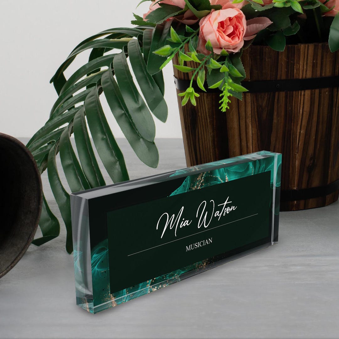 Personalized Acrylic Desk Name Plate: Custom Office Decor - Etsy