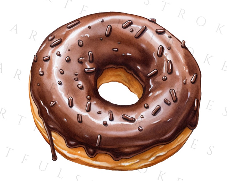 20 Watercolour Donuts Clipart, Food Clipart, Dessert PNG Bundle ...