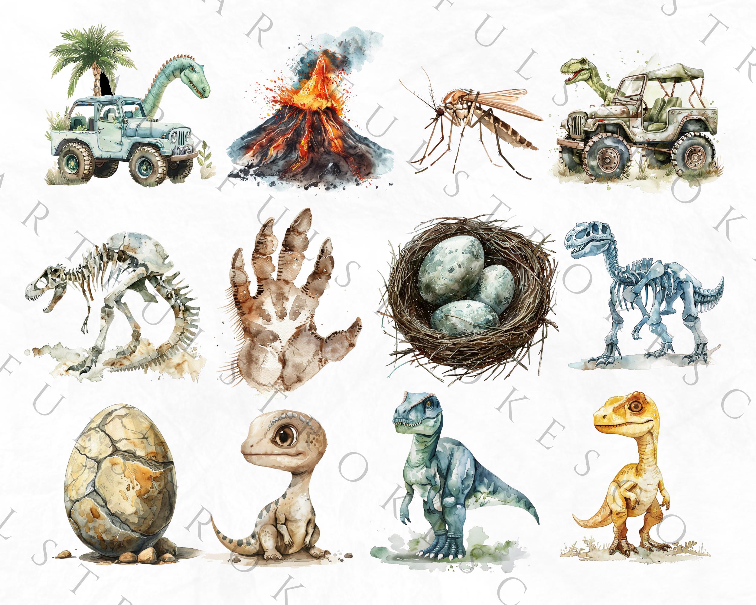 Watercolour Dinosaur Clipart, Dino PNG, Baby Dinosaur, T- Rex, Boys ...