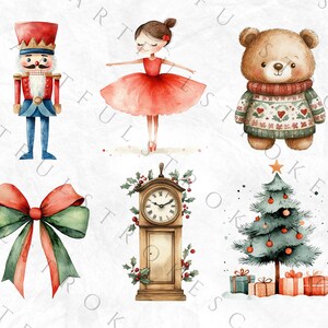 Nutcracker Christmas Clipart, Red Xmas, Elements for Christmas Crafts ...