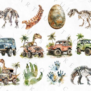 Watercolour Dinosaur Clipart, Dino PNG, Baby Dinosaur, T- Rex, Boys ...