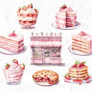 40 Watercolour Sweets Clipart, Deserts Clipart, Candy PNG Bundle ...