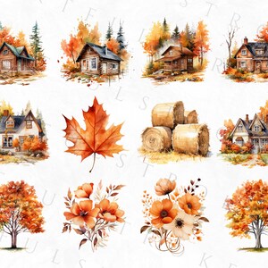100 Watercolour Autumn Clipart, Cozy Fall Clipart Bundle, Cozy Clipart ...