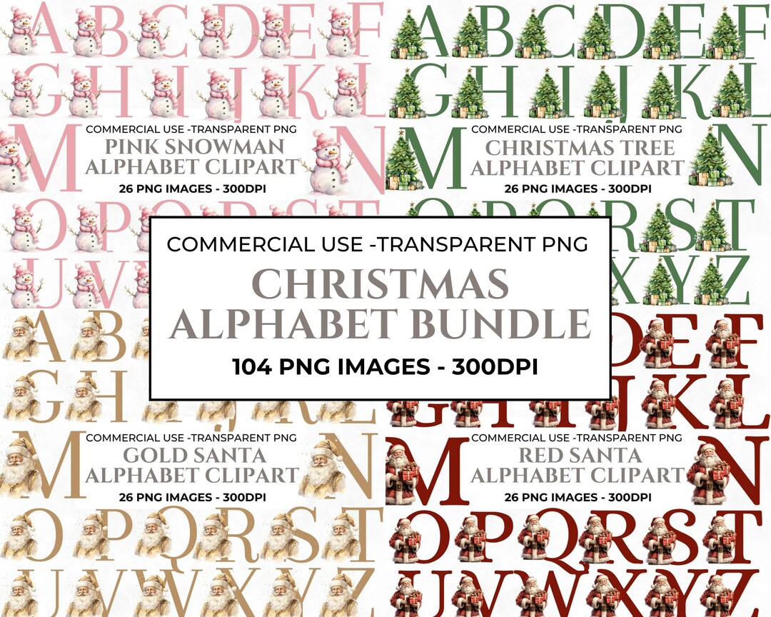 104 Christmas Alphabet PNG, Santa Claus PNG, Christmas Tree, Snowman ...