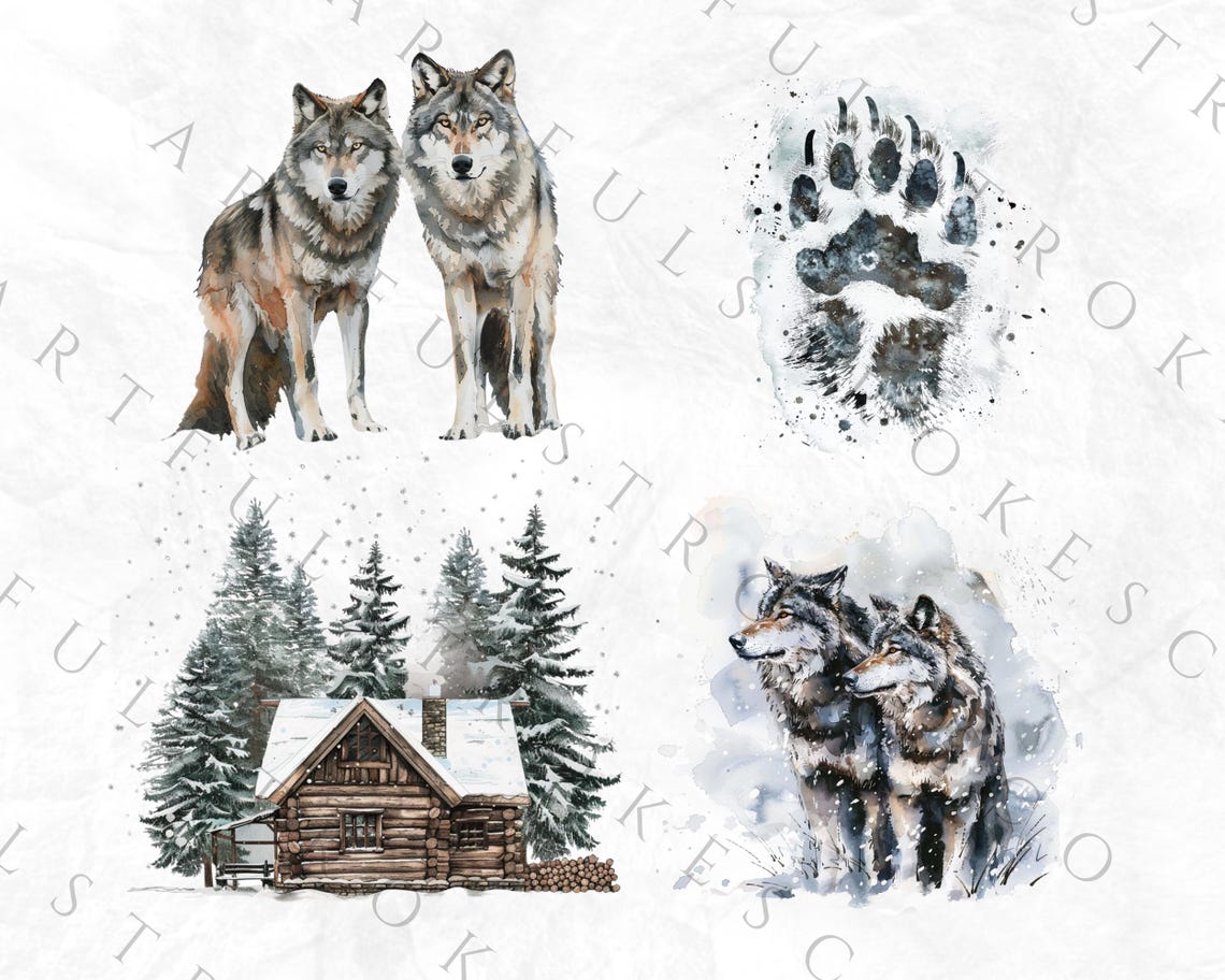 Christmas Woodland Clipart, Forest Animals, Winter PNG, Branches PNG ...